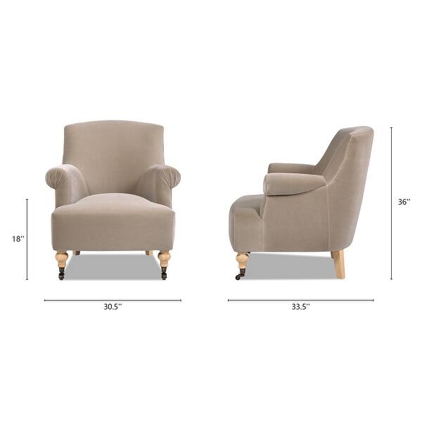 Eloise 30" Transitional Velvet Pleated Sock Arm Accent Chair - Bed Bath ...