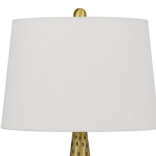 27 Inch Table Lamp with Metal Cone Hammered Brass Base - 15 L X 15 W X ...