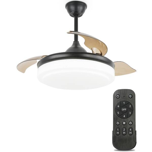 CurveCurio Concealable Modern Ceiling Fan, 6 Speed and 3 Light Tones ...