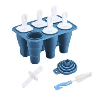 Collapsible Ice Pops Molds 6Pcs, Ice Cube Trays with Funnel and Brush ...