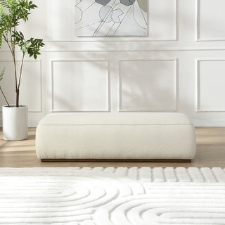 Comfort Beige 52" Grainy Footstool - Bed Bath & Beyond - 43199514