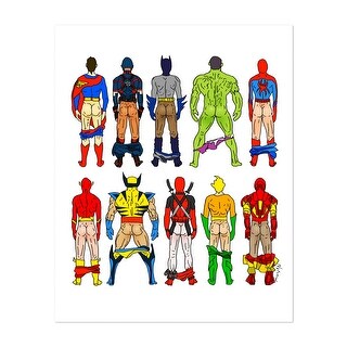 Superhero Butts Illustrations Figurative Humor Art Print/Poster - Bed ...
