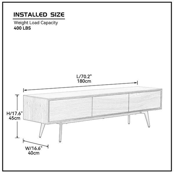 High-End Walnut TV Stand with Ample Storage for up to 78-Inch Flat ...