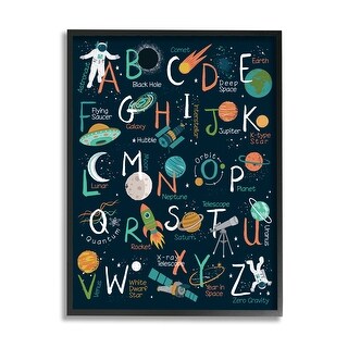 Stupell Starry Space Alphabet Fantasy Constellations UFO ABC's Framed ...