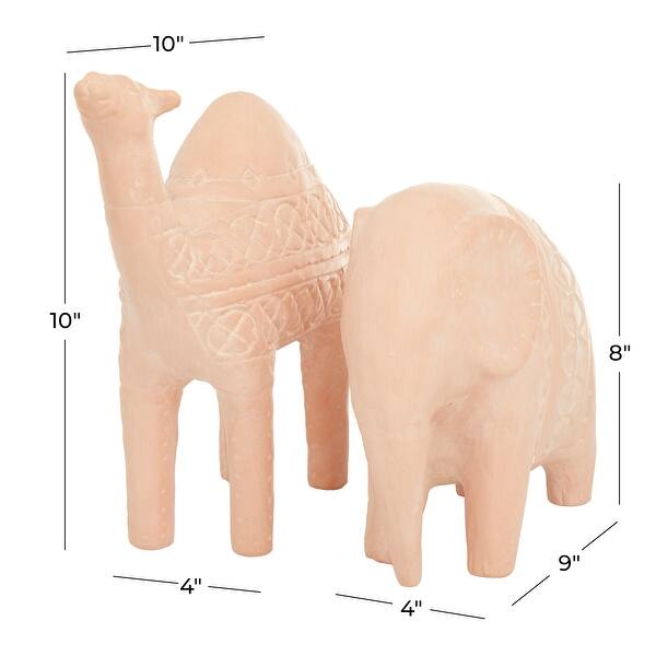 Pink Ceramic Modern Farmhouse Sculpture Set of 2 - 10 x 4 x 10 and 9 x ...