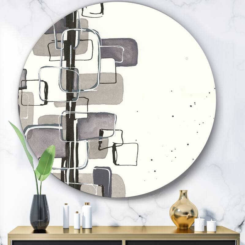 Designart 'Glam Dancing shape IV' Glam Metal Circle Wall Art ...