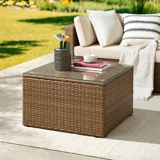 Alaterre Furniture Montara Wicker Outdoor Coffee Table 25.5" Square ...