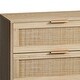 51"W Modern 6-Drawer Rattan Storage Cabinet Dresser - Bed Bath & Beyond ...