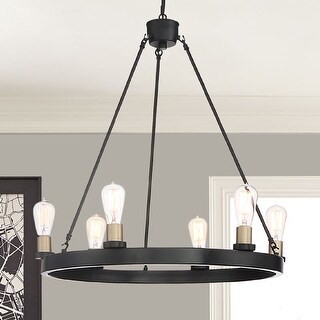 The Gray Barn Highclere 6-light Wagon Wheel Farmhouse Chandelier - Bed ...
