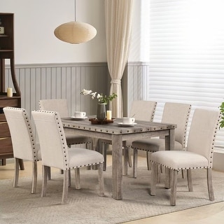 Morden Fort Rectangular Chair 7-piece Dining Table Set - On Sale - Bed ...