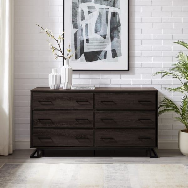 Middlebrook Contemporary Metal-Leg Six-Drawer Dresser - Bed Bath ...
