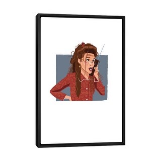 iCanvas "Elaine Benes Seinfeld Illustration" by Holly Van Wyck Framed ...
