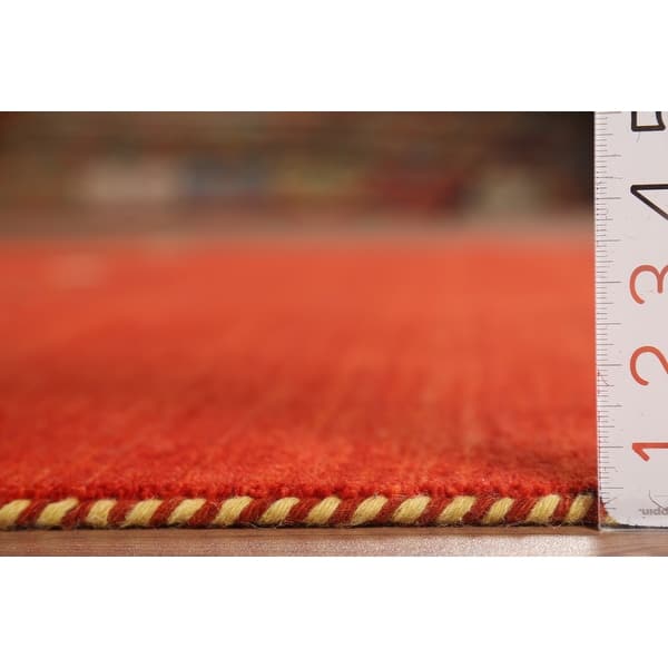 Tribal Orange Gabbeh Indian Area Rug Handmade Wool Carpet - 6'6"x 9'10 ...