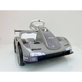 Grey Ride on Kart with Built-in Music, Remote Control Exclusive Child ...