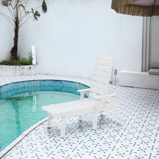 Lounge Chair Outdoor with Wood Texture, White - Bed Bath & Beyond ...
