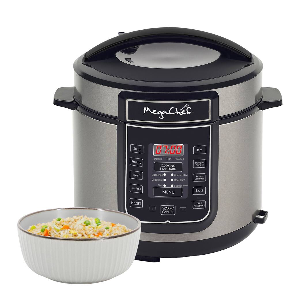 MegaChef Digital Countertop Pressure Cooker with 6 Quart Capacity ...