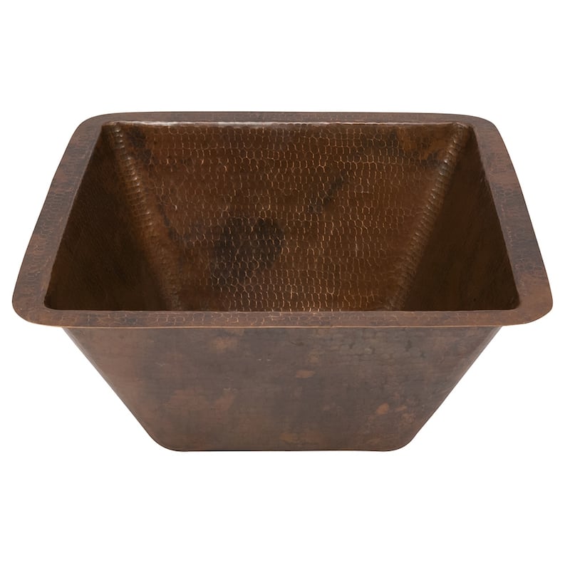 15-in Square Hammered Copper Bar/Prep Sink w/ 2-in Drain Opening ...