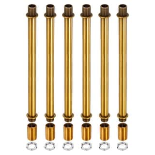 6set M10x1 Threaded Extension Rod 150mm Coupling Nut Pipe Hex Nut Gold ...