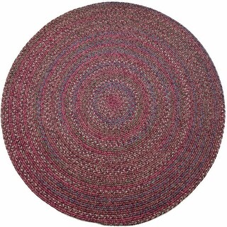 Super Area Rugs Braided Country Farmhouse 6' Round Burgundy - 6' Round ...