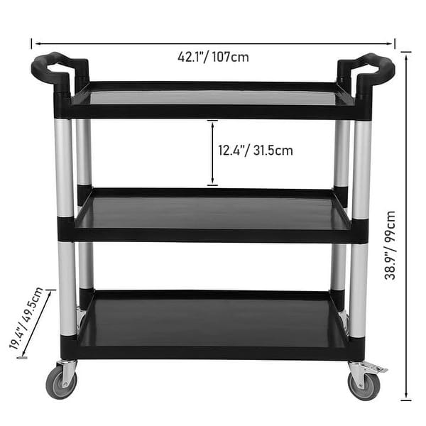 Service Cart Heavy Duty 3-Shelf Rolling Utility - Bed Bath & Beyond ...
