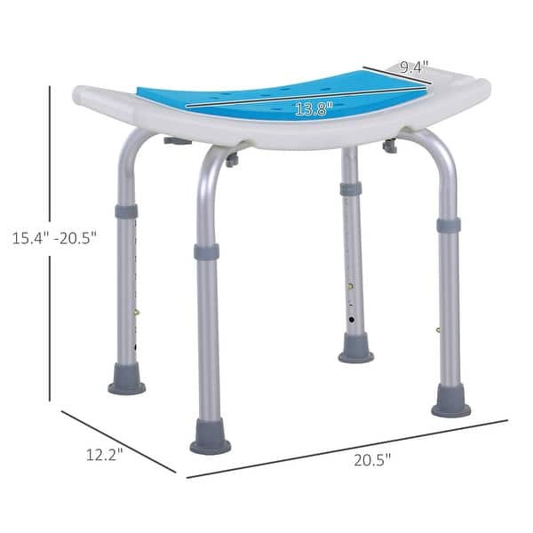 Homcom 6-Level Adjustable Curved Bath Stool Spa Shower Chair Non-Slip ...