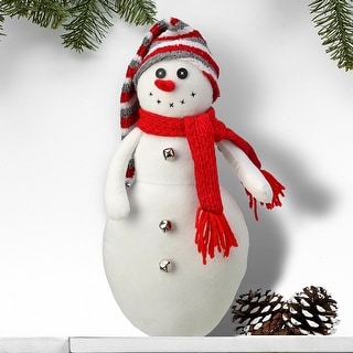 14" Stuffed Snowman W/Stocking Hat - Bed Bath & Beyond - 36560858