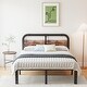 Heavy Duty Anti-Sway 40 Inch Iron Bed With Solid Wood Headboard - Bed ...