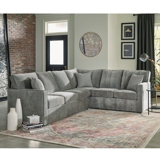 Maddox Grey Sectional Sofa Bed w/ Queen Gel Memory Foam Mattress - Bed Bath & Beyond - 31286324