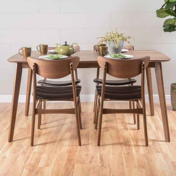 Anise Mid-Century 5-piece Rectangle Dining Set by Christopher Knight Home - Bed Bath & Beyond ...