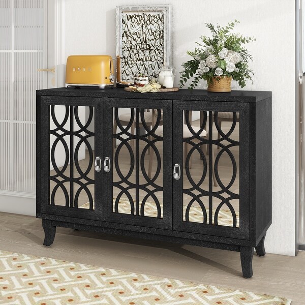 Glass buffet table sideboard store