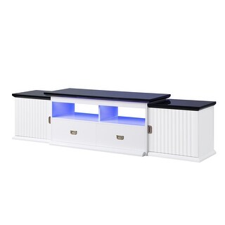ACME LED Touch Light Media Entertainment Center Table w/ Metal Side ...
