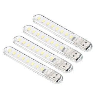 4Pcs 1.7W Mini USB LED Light 6000-6500K Slim Led Light Stick Clear ...
