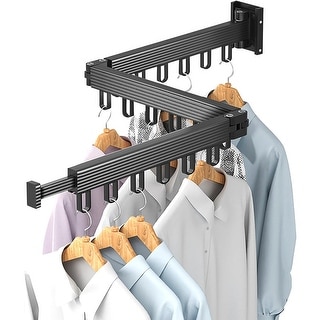 Danya B. Wall Mounted Retractable Accordion Drying Rack - Bed Bath ...