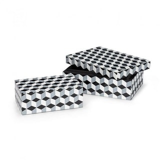 Set Of 2 Rectangle Geometric Pattern Decorative Boxes - Bed Bath ...