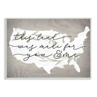 Stupell Rustic Americana Cursive Typography Quote USA Map Wood Wall Art ...