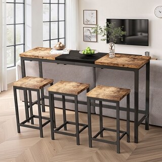 Modern Design Kitchen Long Dining Table With Three Stools - Bed Bath ...