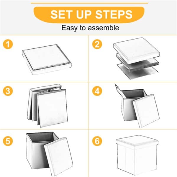 PVC MDF Foldable Storage Footstool with Anti-Rust and Anti-Skidding ...