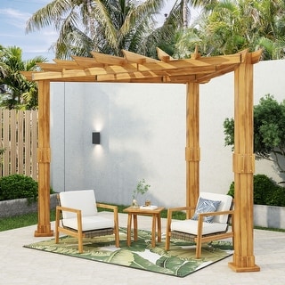 Nova Acacia Wood and Wicker Outdoor 3 Piece Chat Set and Triangle ...