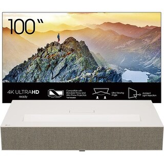 LG Premium 4K UHD Laser UST Projector plus 100" ALR Display Screen ...