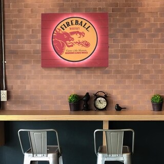 Fireball Whisky Vintage Metal Backlit LED Sign - 15" x 18" - Bed Bath ...