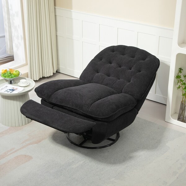 Chenille Glider Swivel Reclining Sofa Chair Black Push Back Recliner On Sale Bed Bath Beyond 41314226