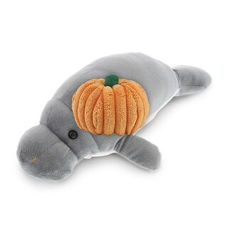DolliBu Wild Collection Large Grey Manatee Plush with Pumpkin Decor ...