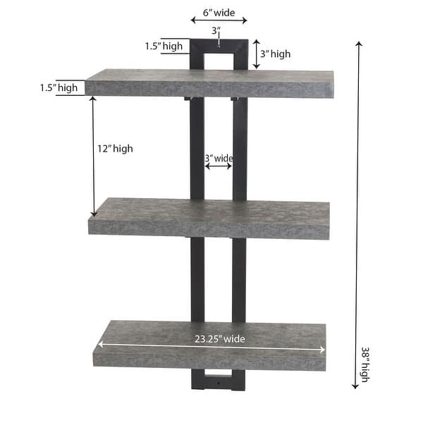 Household Essentials Wall Mounted Grey 3-tier Shelf - Bed Bath & Beyond ...