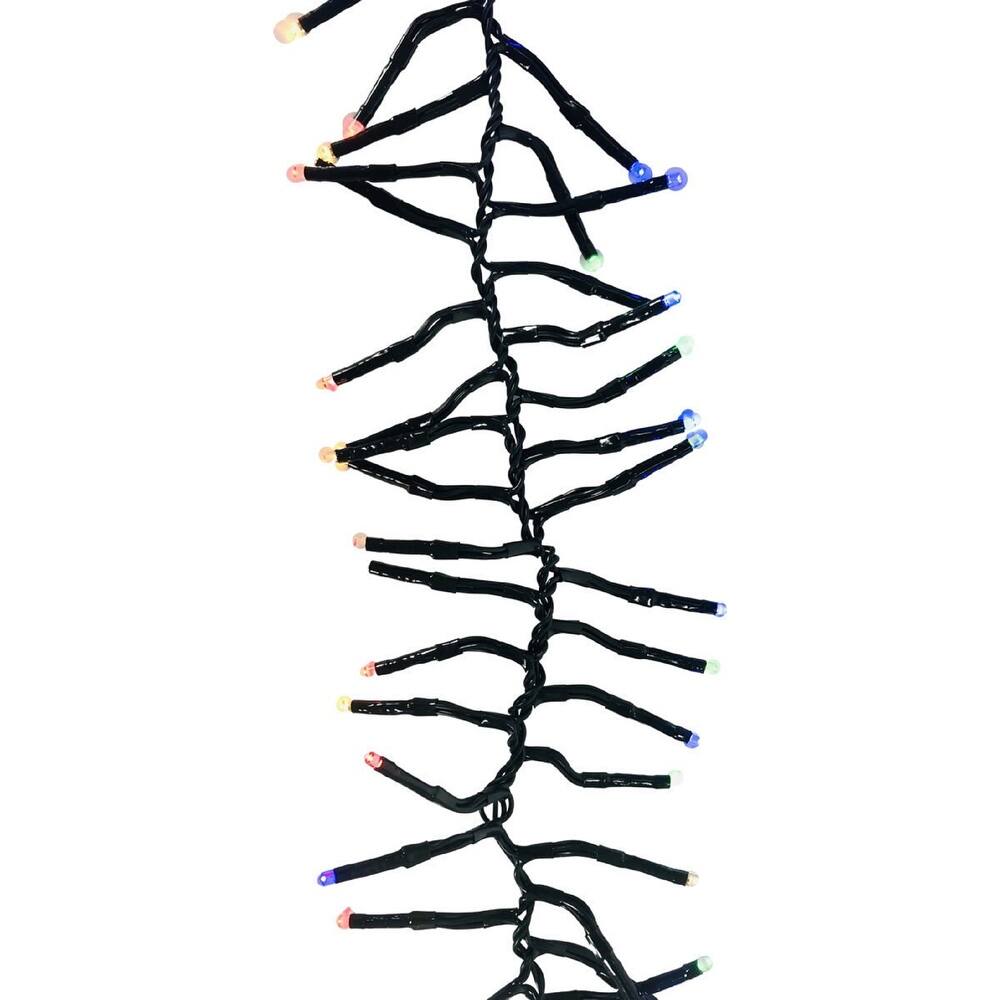 LED Twinkle Cluster Lights 12.4Ft Multi w/ Green Strand Connect End to ...