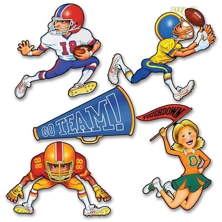 Club Pack of 24 Multi-Colored Football Player Sports Themed Cutout ...