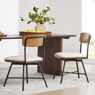 Spruce & Spring Avery Modern Upholstered Swivel Dining Chairs Set of 2 ...