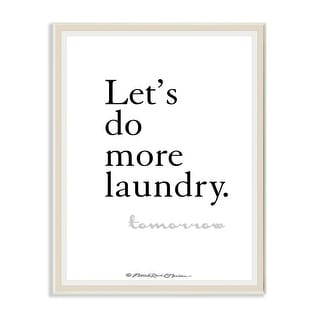 Stupell Do More Laundry Tomorrow Funny Bath Word Design Wood Wall Art ...