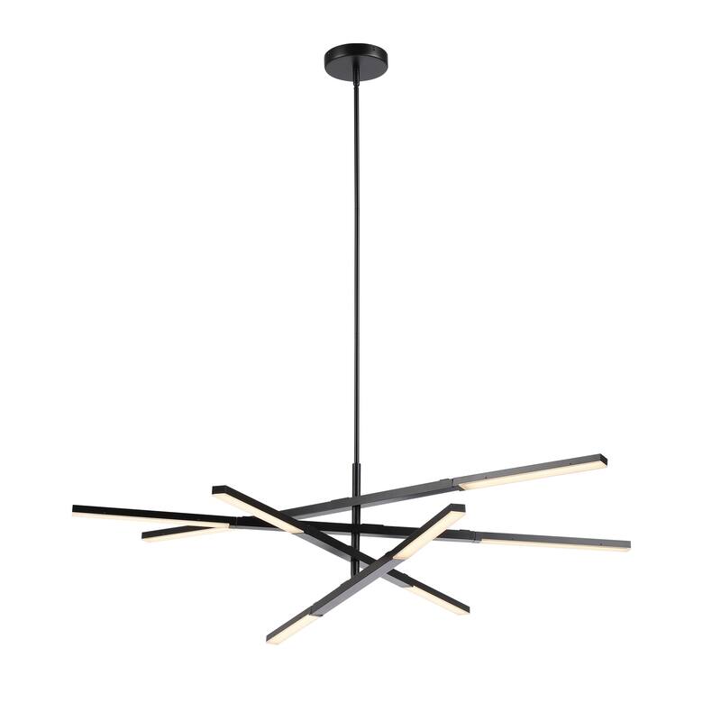 Cutlass Black LED Chandelier Aluminum Lighting Fixture Adjustable Rods ...