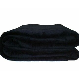 Microfiber Plush Fleece Throw Black Full Size - Bed Bath & Beyond ...