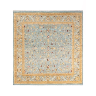 Overton Hand knotted Wool Traditional Oriental Light Blue Area Rug - 6 ...